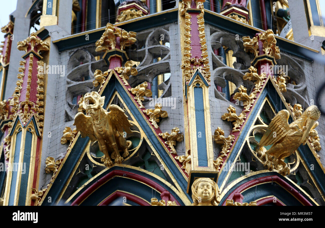 Nuremberg, Germany - August 15, 2017: Beautiful Fountain also called ...