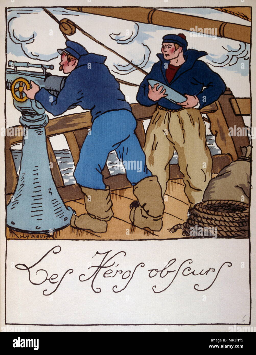 Naval illustration, by French illustrator, Guy Arnoux, (1886 - 1951 ...