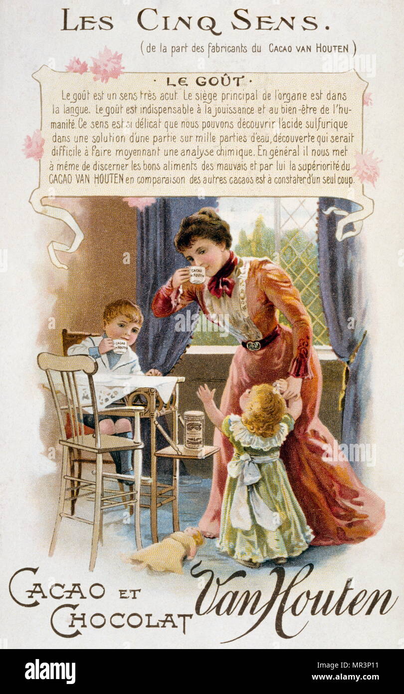 Advert circa 1900 for Van Houten drinking chocolate Stock Photo - Alamy