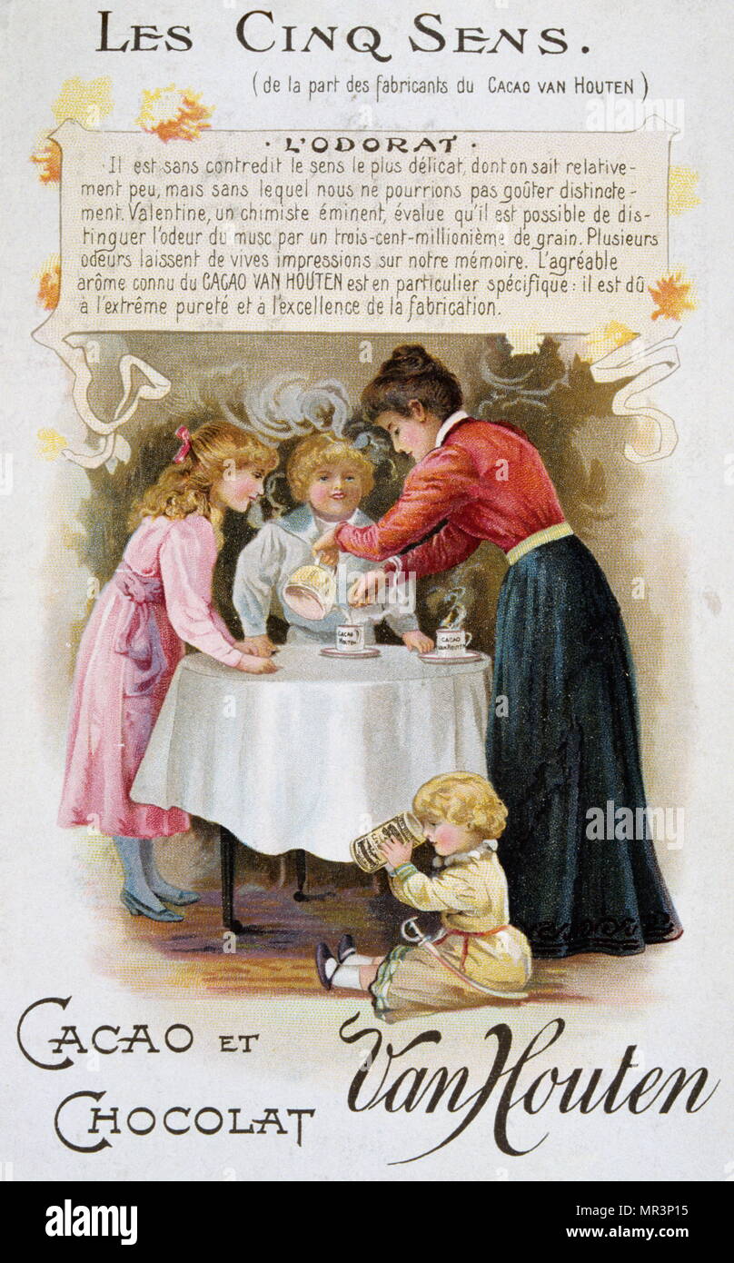 Advert circa 1900 for Van Houten drinking chocolate Stock Photo - Alamy