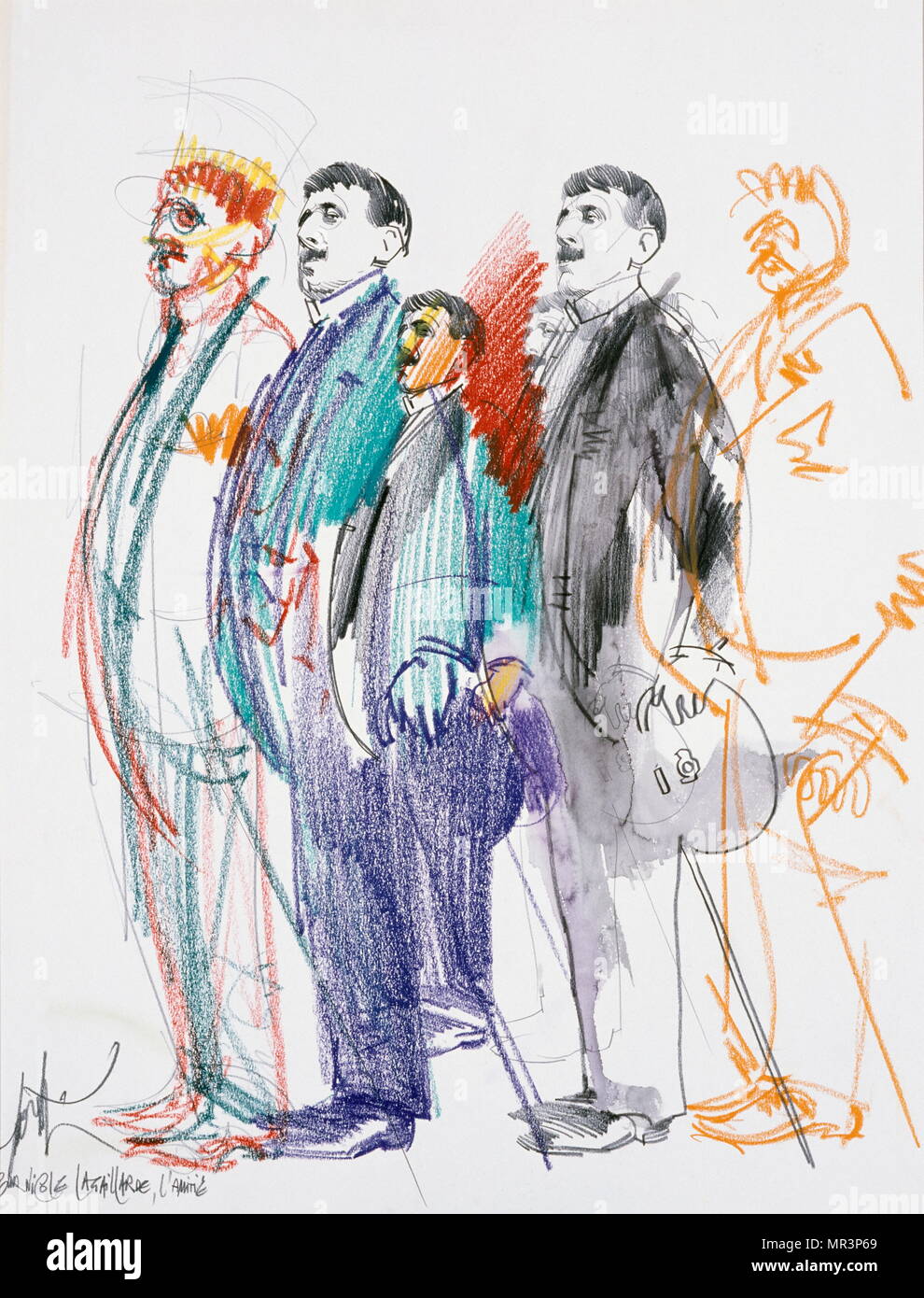 Marcel Proust (1871 – 1922), French novelist,. Portrait on a poster by ...