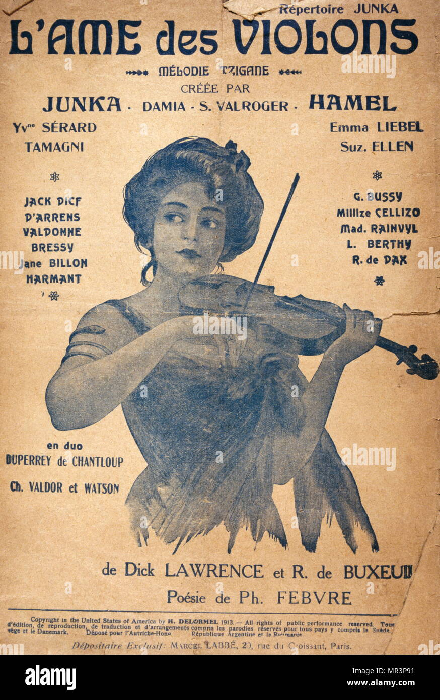 Sheet music 'L´AME DES VIOLONS' 1913 Gypsy melodies for violin by D ...