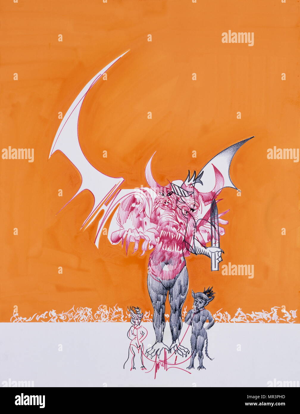 Hell' painted in Gouache, 1997, by Raymond Moretti (1931-2005), a ...