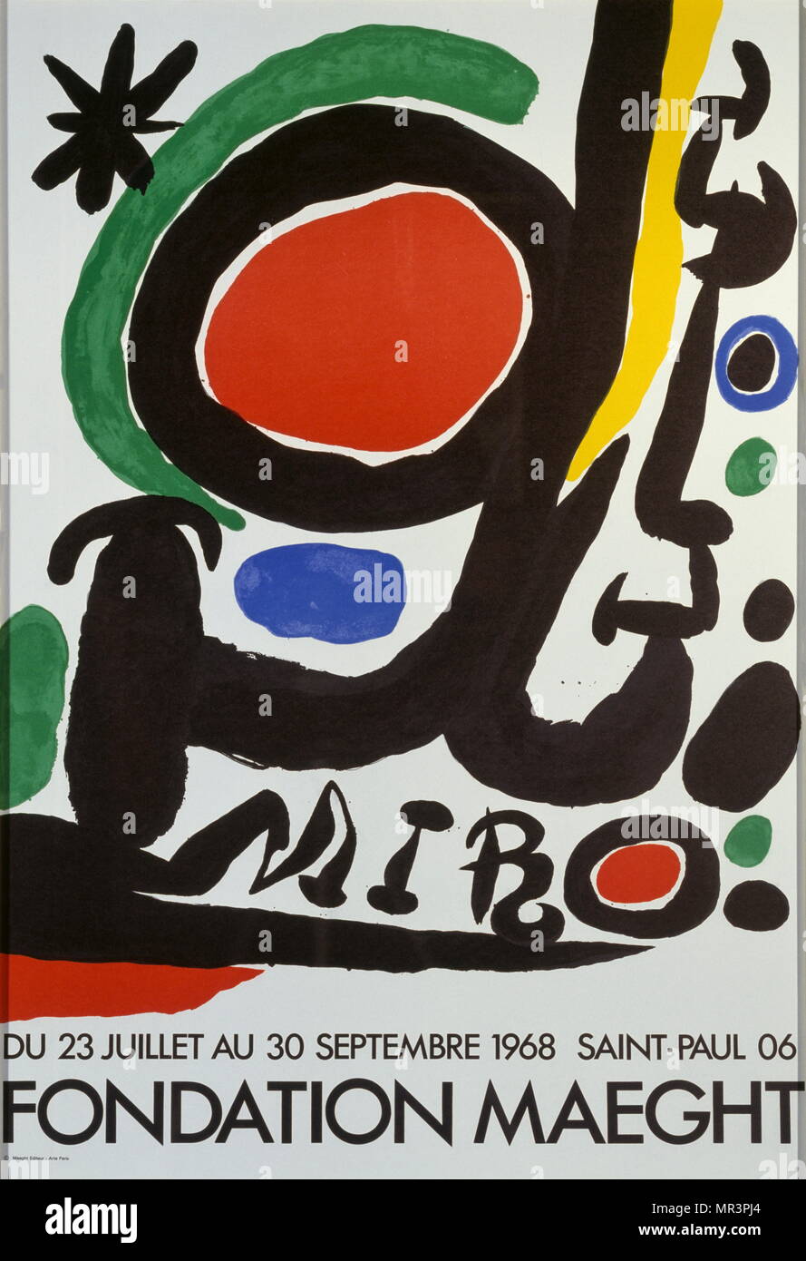 surrealist style lithograph circa 1973 by Spanish artist Joan Miro ...