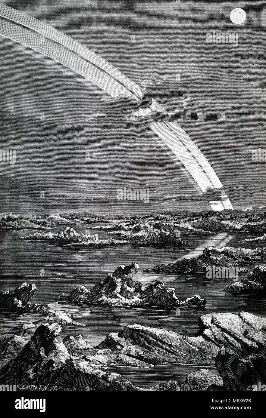 Artist's impression of the view from the surface of Saturn looking ...