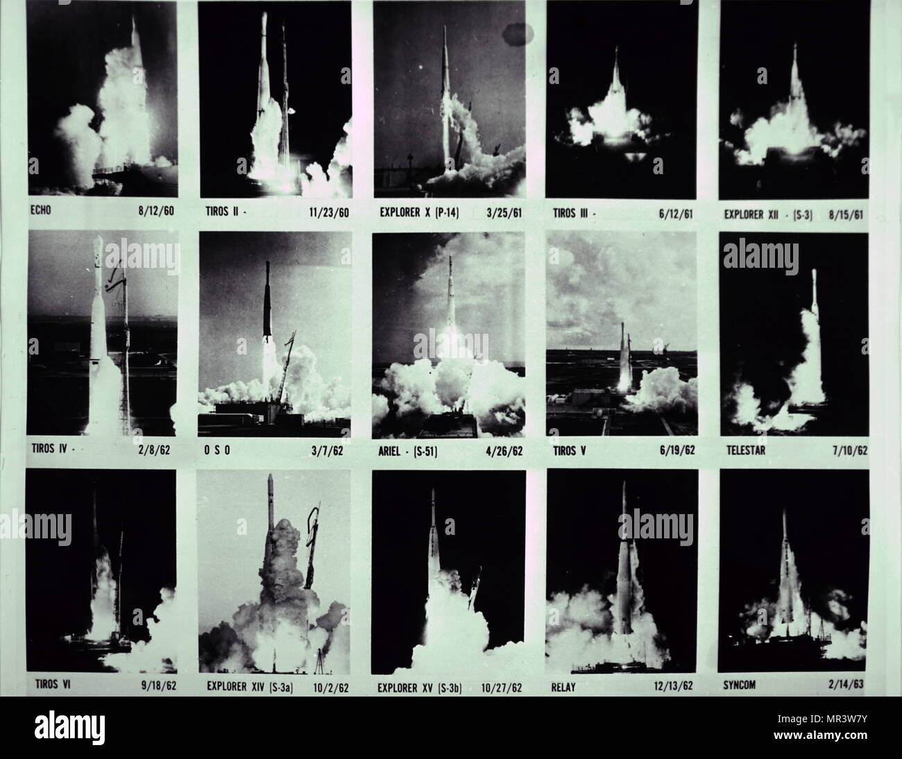 Collection of 15 Delta Launch photographs including Echo 1 and Syncom ...
