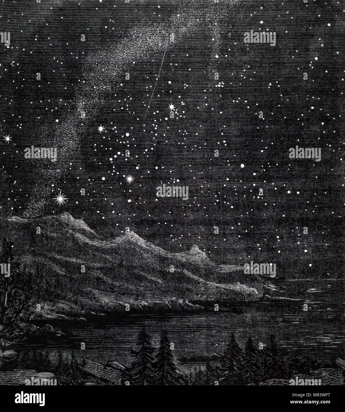 Stars sky engraved hi-res stock photography and images - Alamy