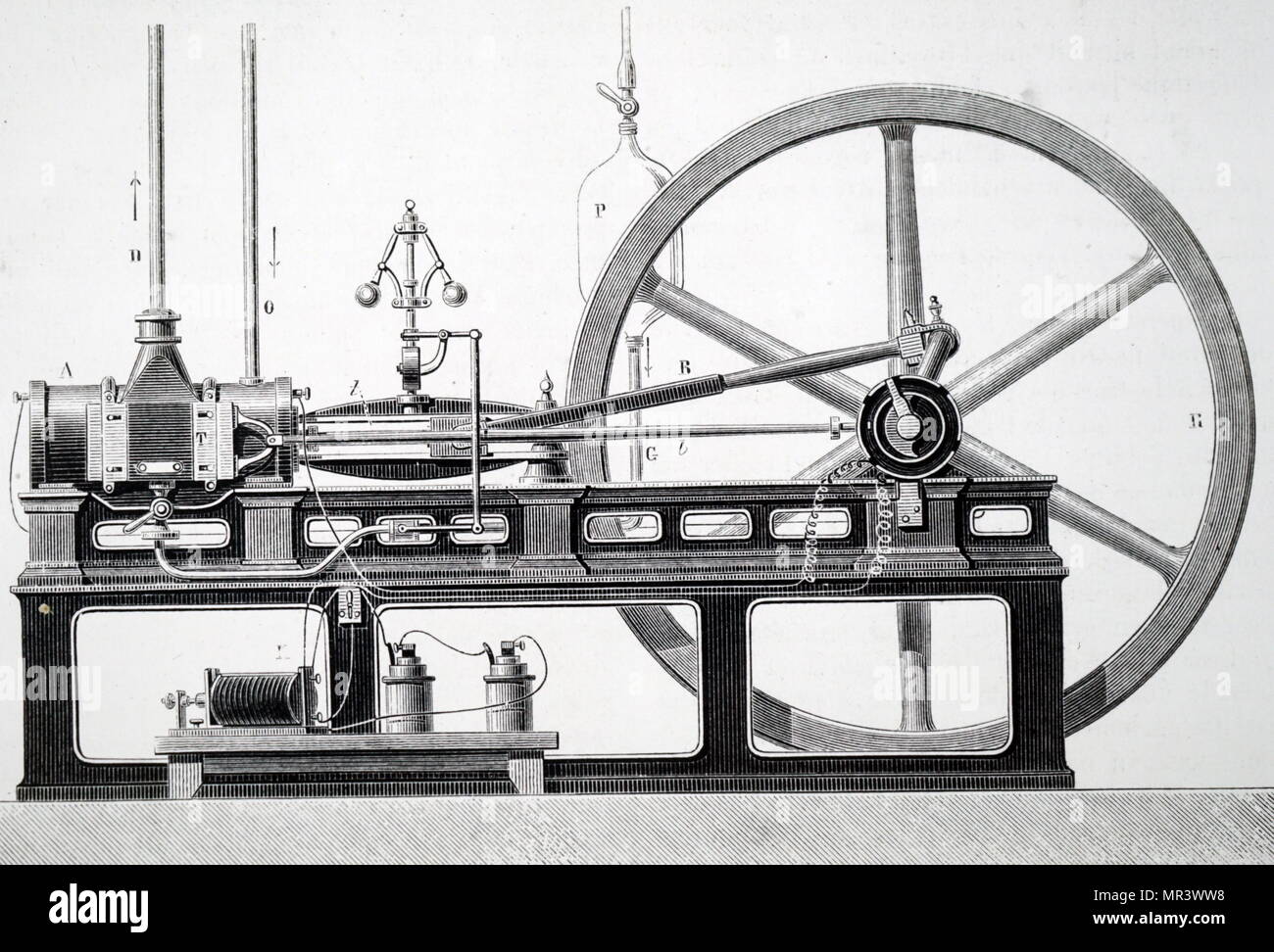 Illustration depicting the original 'Lenoir' gas engine. Dated 19th ...
