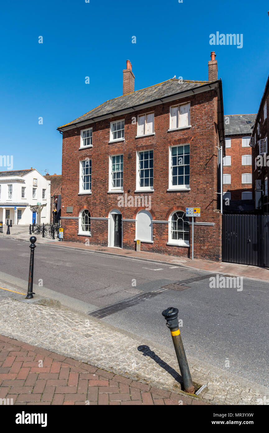Street scene of Poole's historic heritage at the old Customs House ...