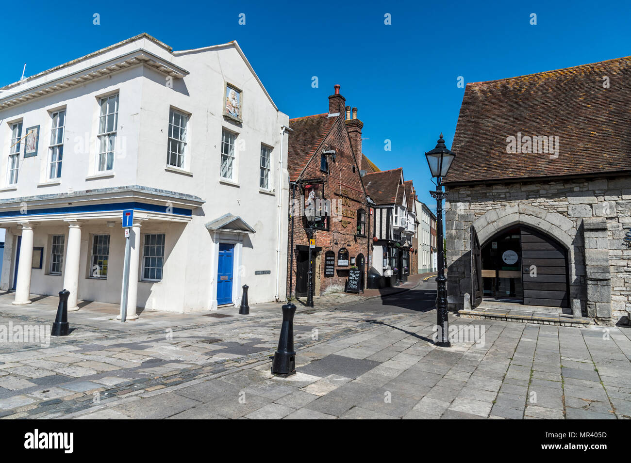 Street scenes of Poole's historic heritage of old buildings and links ...
