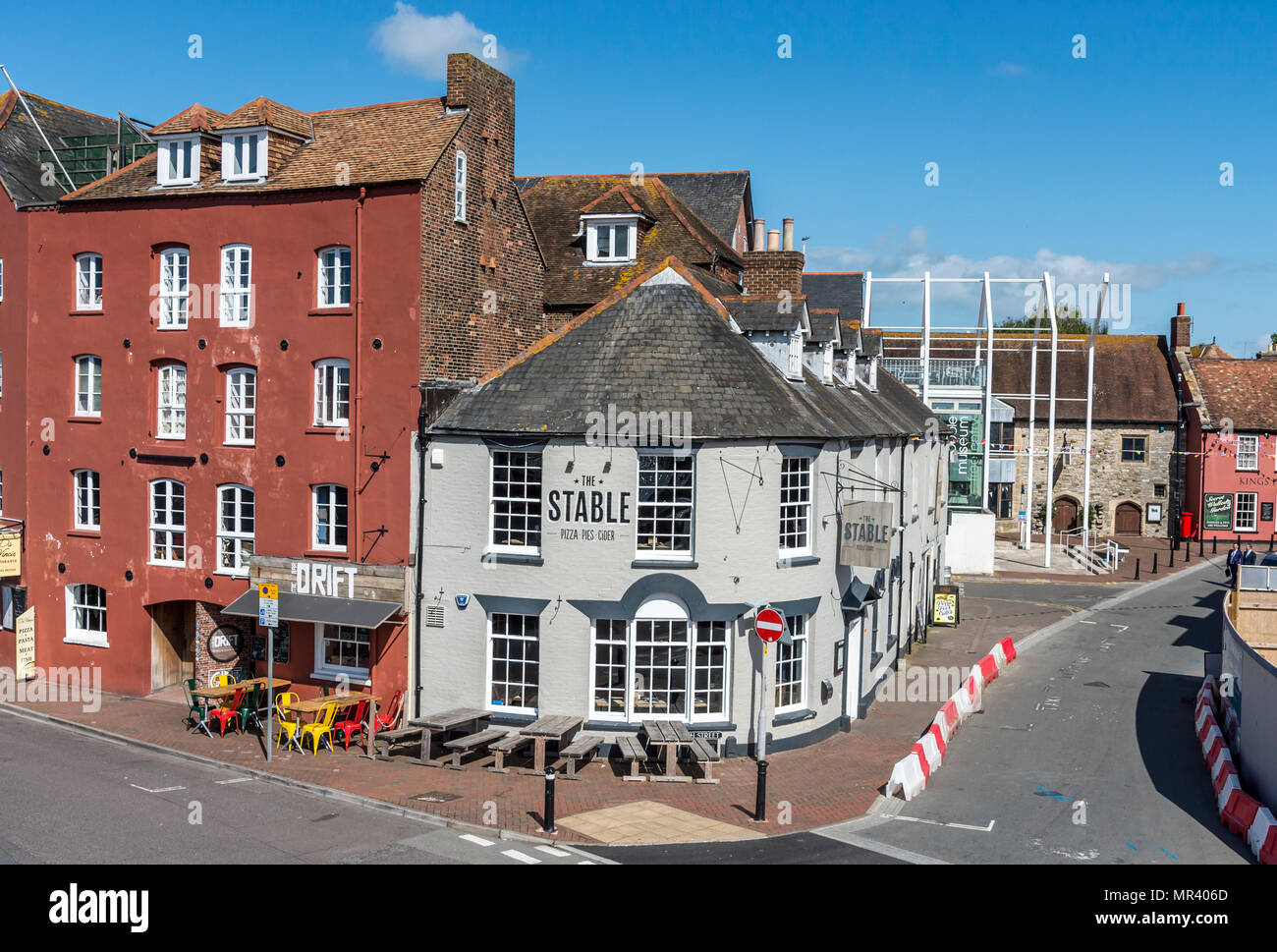 Street scenes of Poole's historic heritage of old warehouse buildings ...