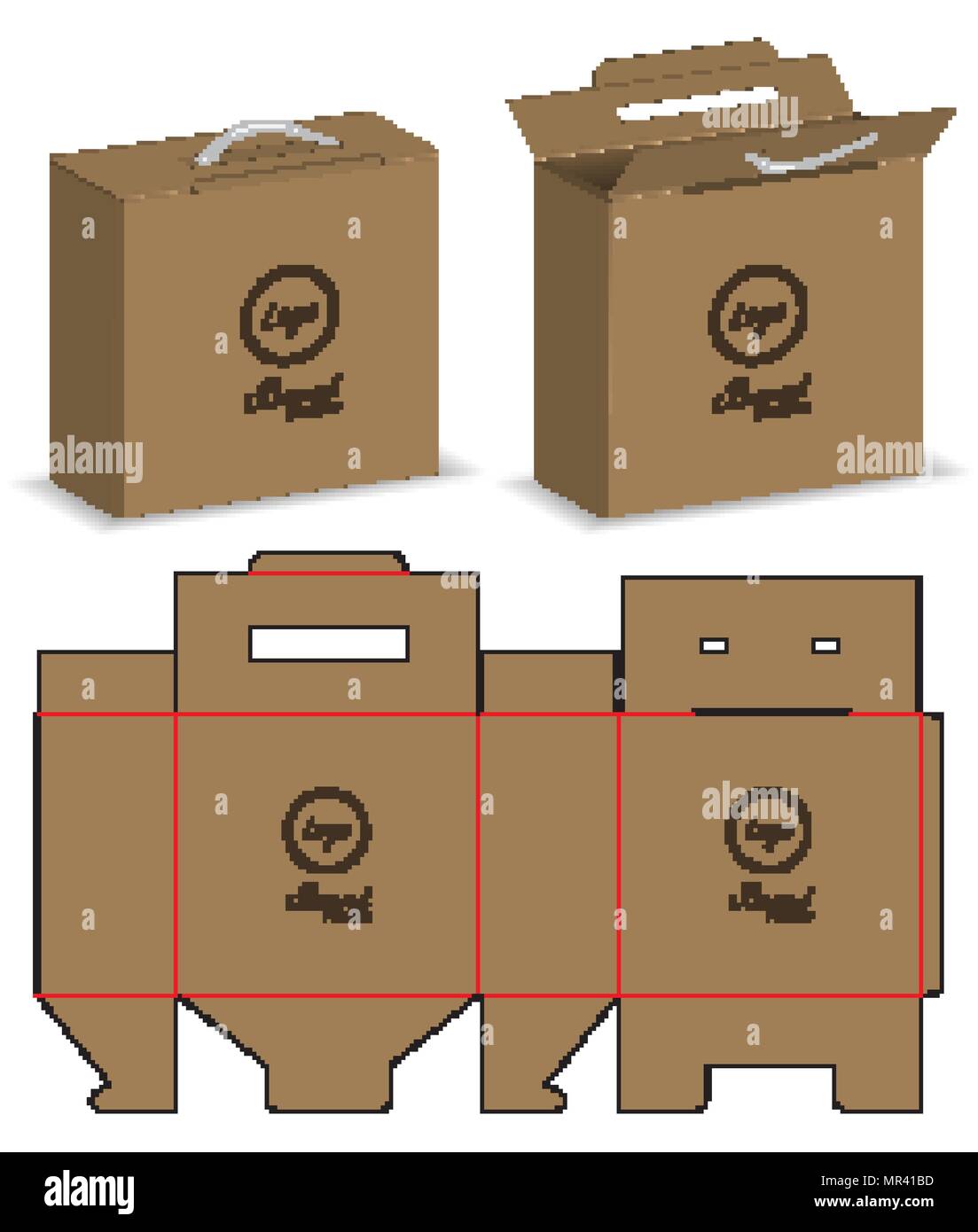 Square gift box mock Stock Vector Images - Alamy