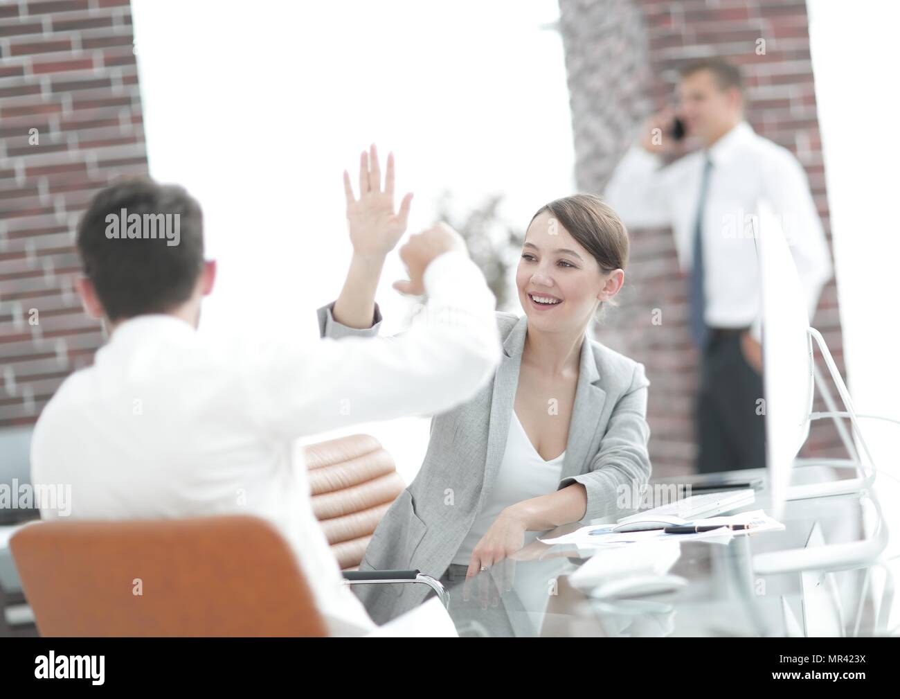 business colleagues enjoying our success Stock Photo - Alamy