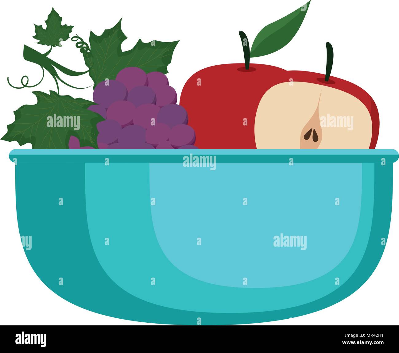 delicious set fruits in bowl healthy food Stock Vector Image & Art - Alamy