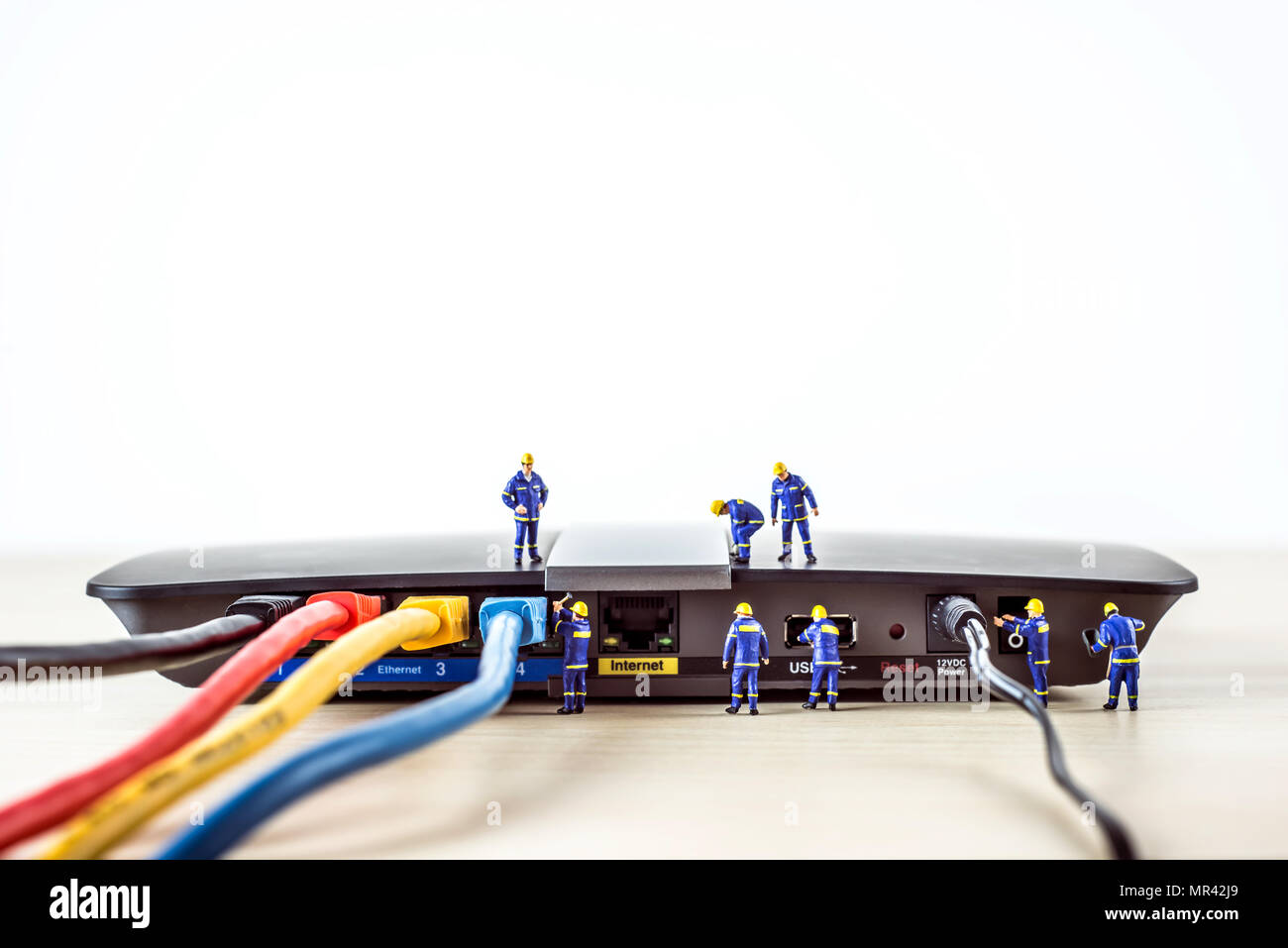 Lan network installation Stock Photo - Alamy