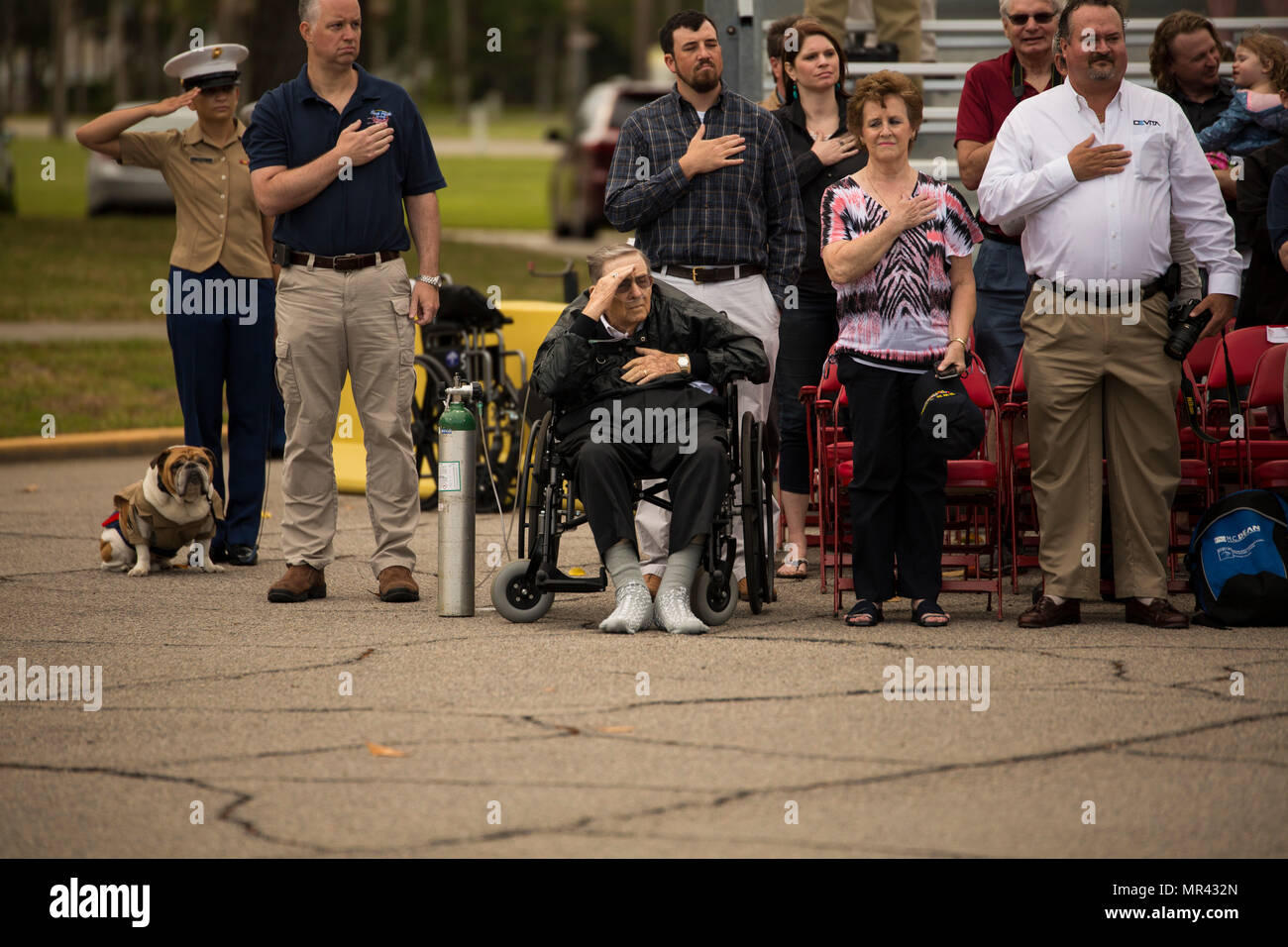 Larry L. Cooper Jr. salutes the national colors May 5, 2017, on Parris ...