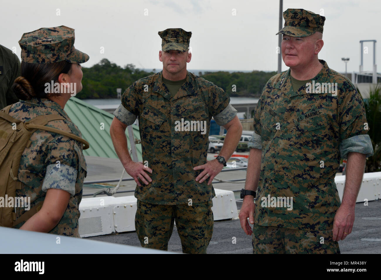 FORT LAUDERDALE, Fla. -- Maj. Gen. Walter L. Miller Jr. speaks with ...