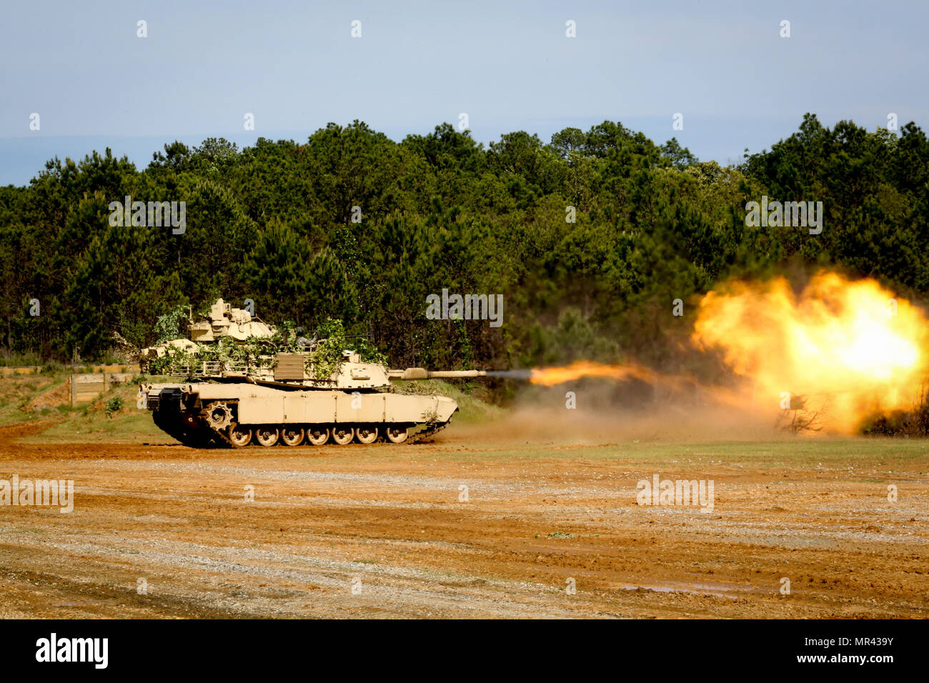(FORT BENNING, Ga) – An Abrams Tank fires down range at the Scouts-in ...