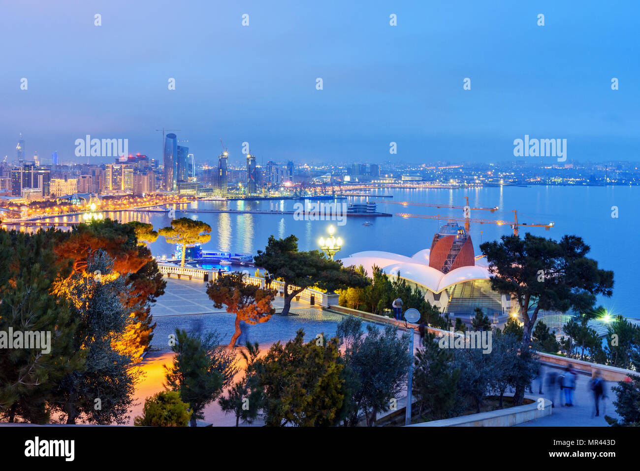 Night aerial view city baku hi-res stock photography and images - Alamy