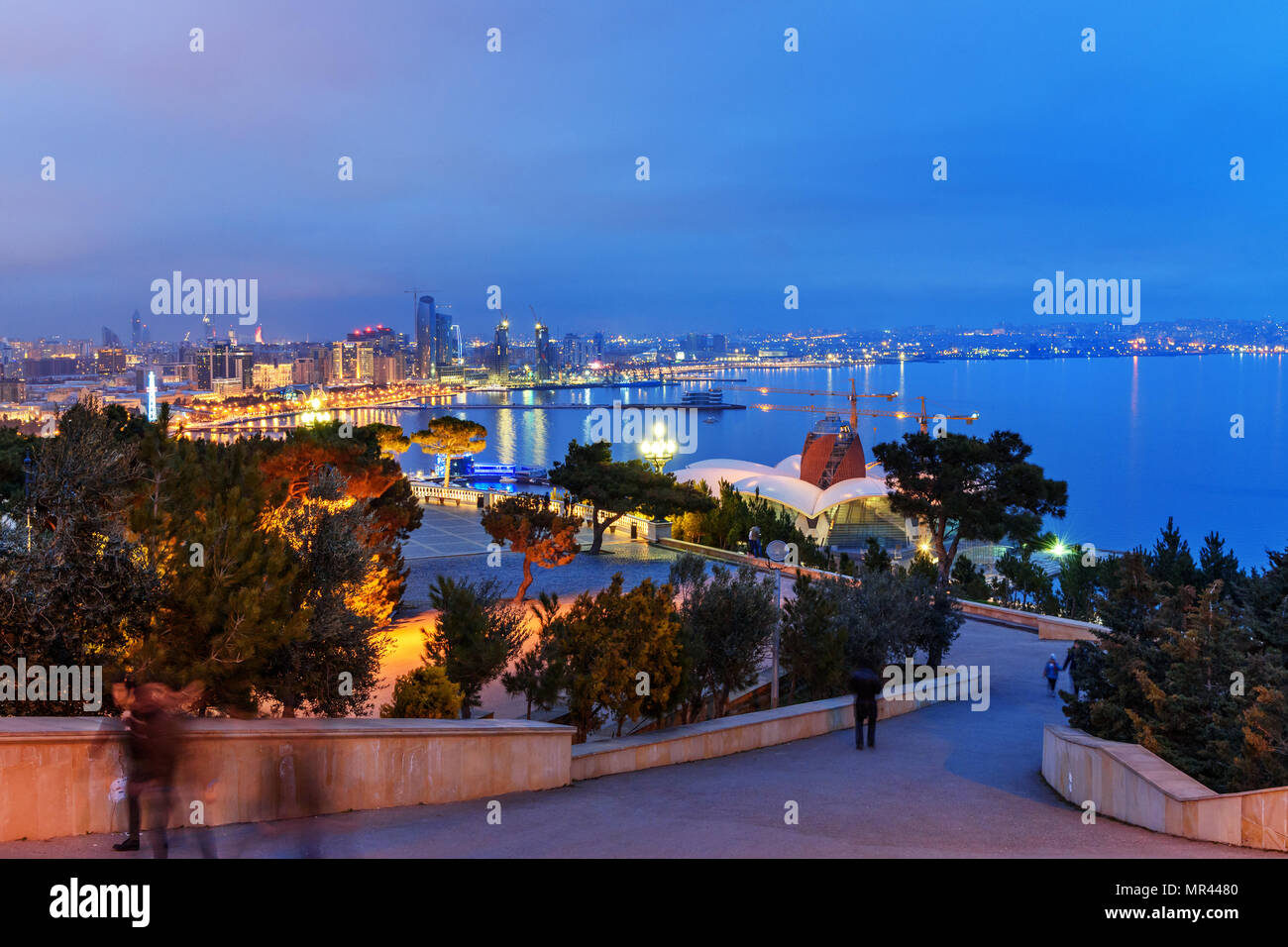 Night skyline baku azerbaijan hi-res stock photography and images - Alamy