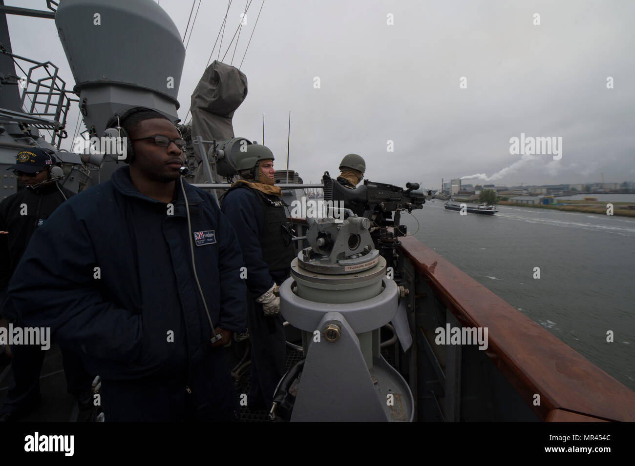 170503-N-ZE250-027 AMSTERDAM (May 3, 2017) - Sailors aboard the Arleigh ...