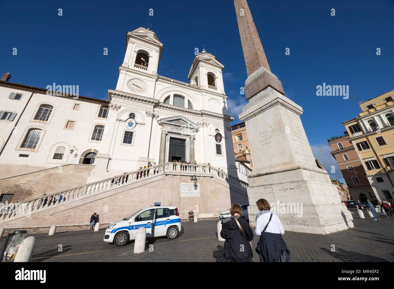 Rome Italy, Trinita de Monti church view facade entrance Stock Photo ...