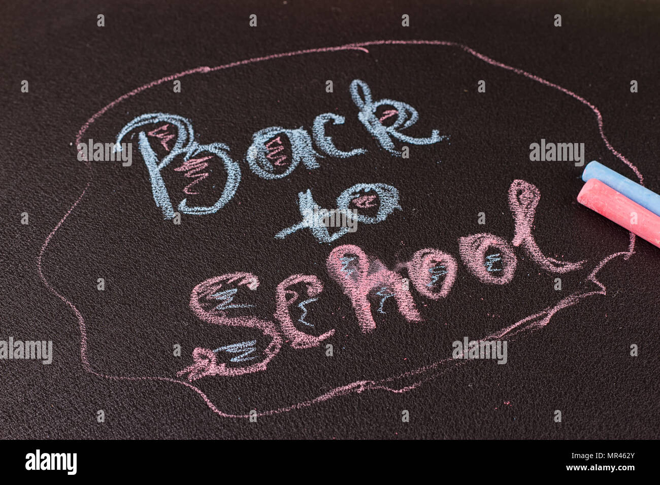 Back to school blackboardchalkboard. writing back to school on black ...