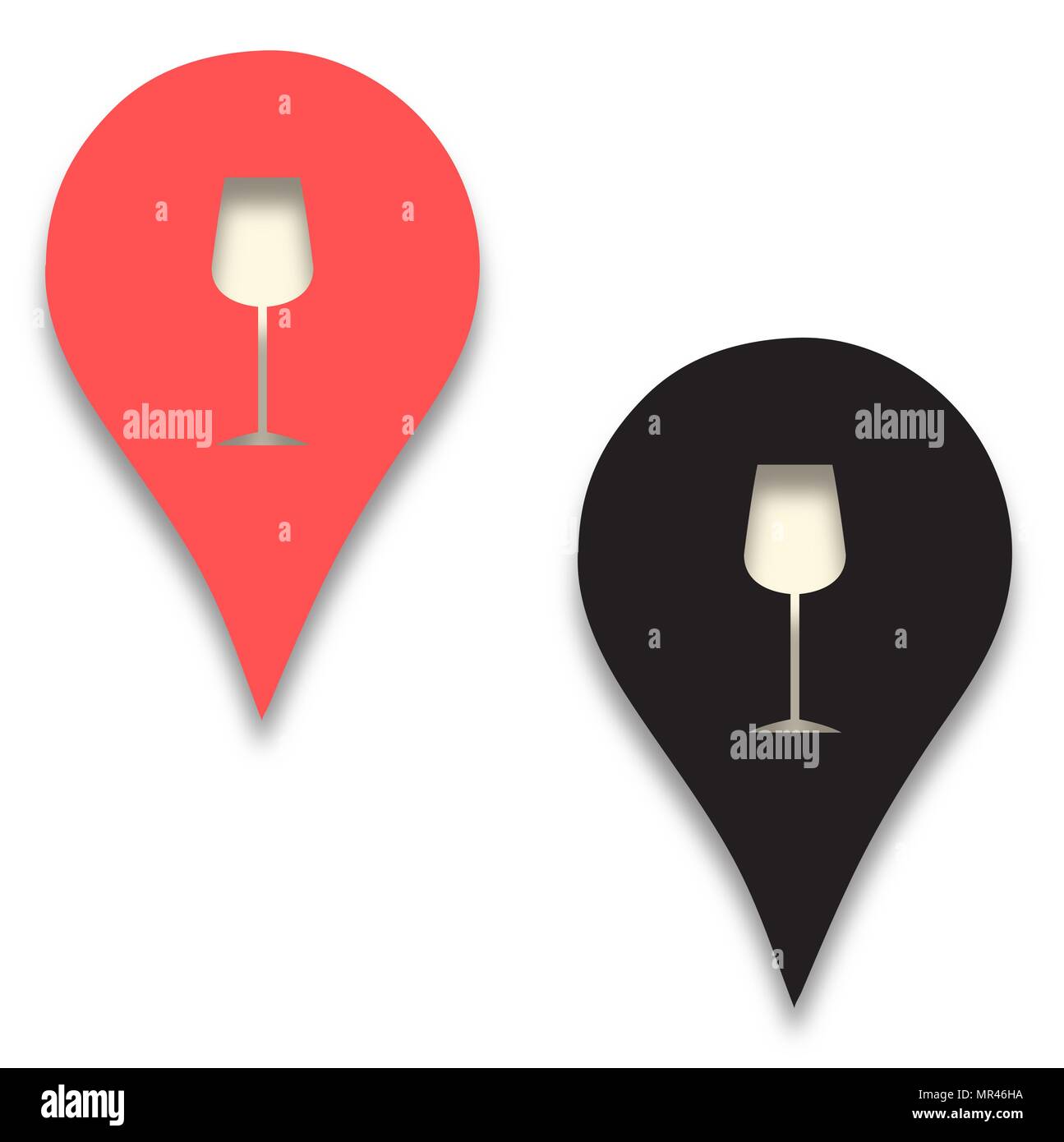 Glass in the technique of paper cut out. Logo for restaurants and bars ...