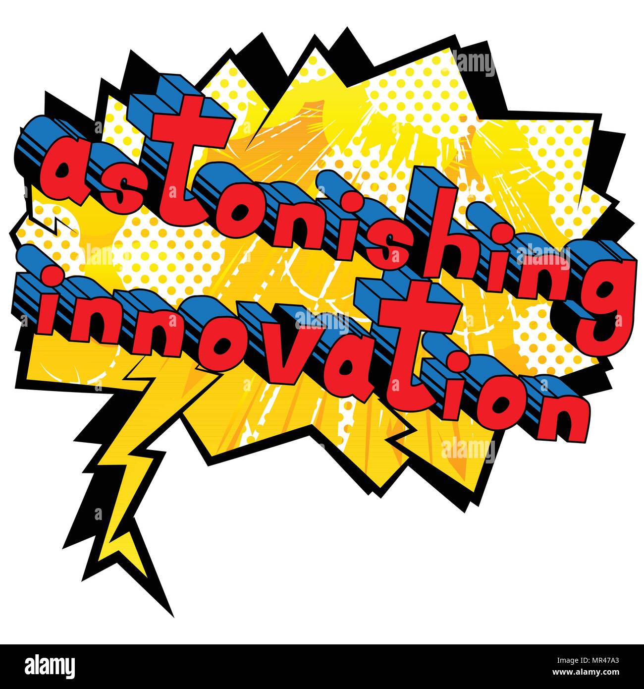 Astonishing Innovation - Comic book words on abstract background Stock ...