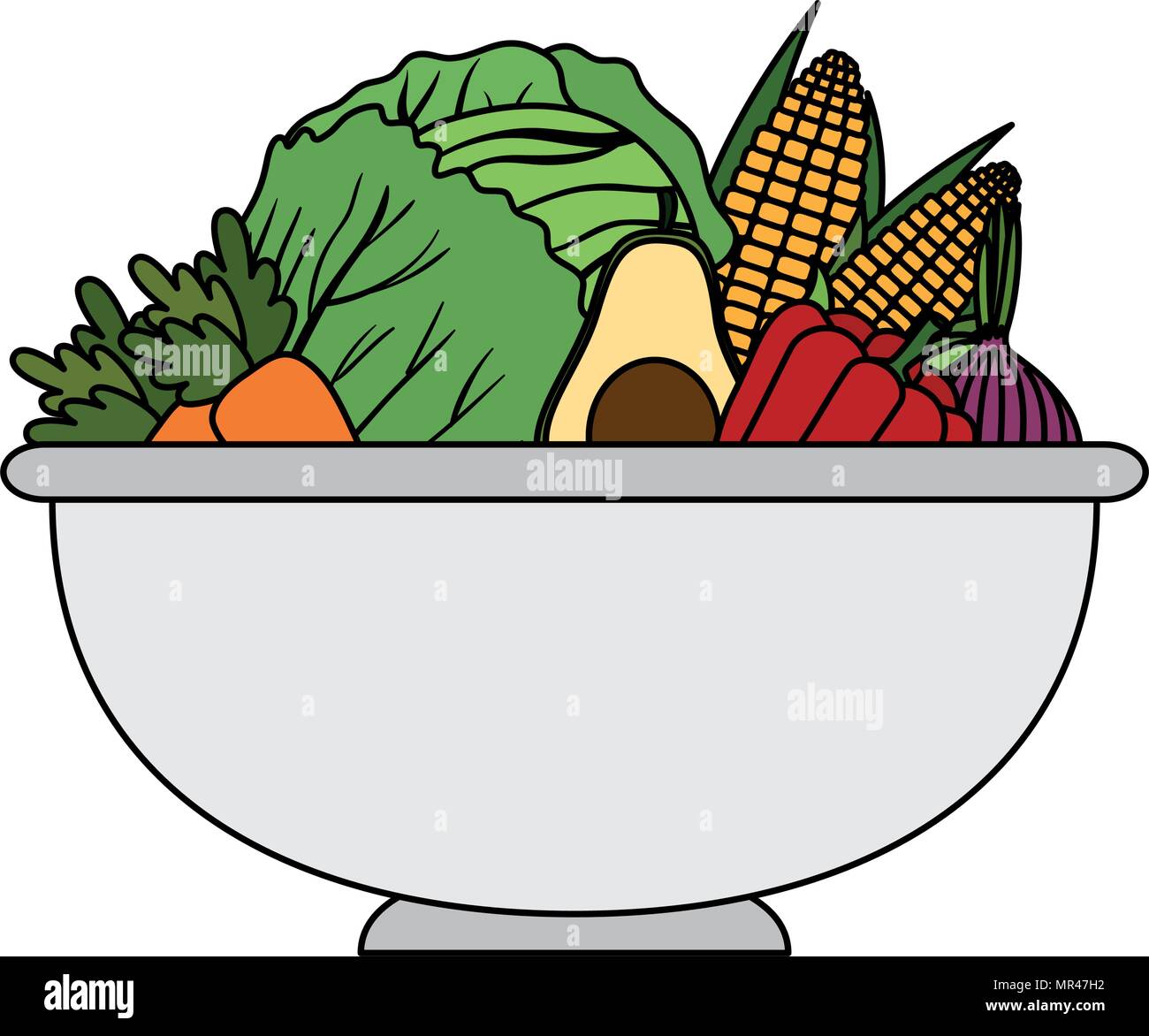 vegetables in kitchen bowl Stock Vector Image & Art - Alamy