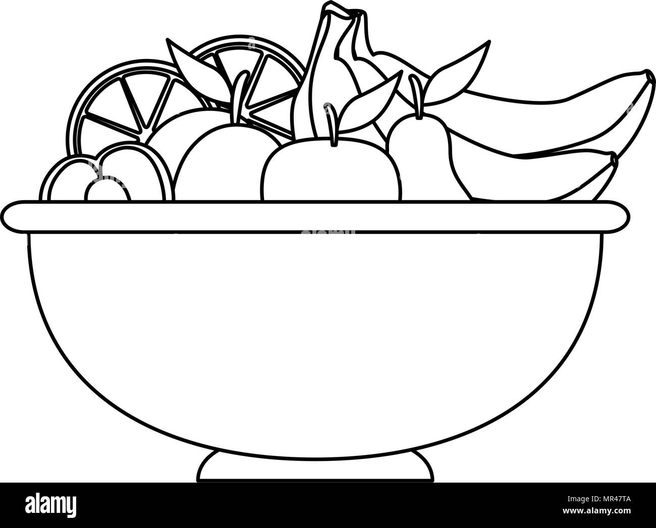 delicious set fruits in bowl healthy food Stock Vector Image & Art - Alamy