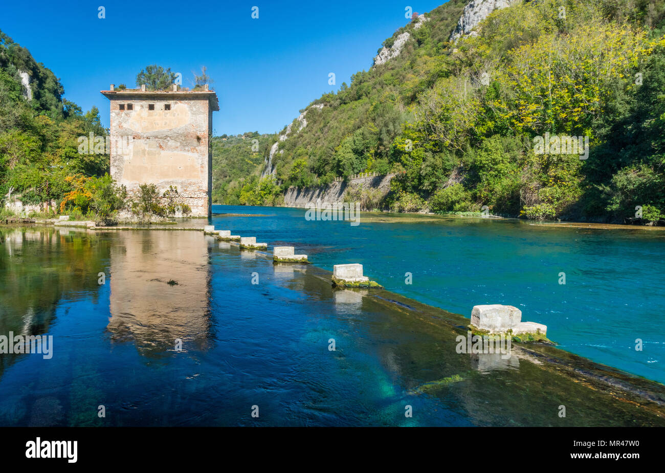 Roman shipyard of Stifone, near Narni, Umbria, central Italy Stock ...