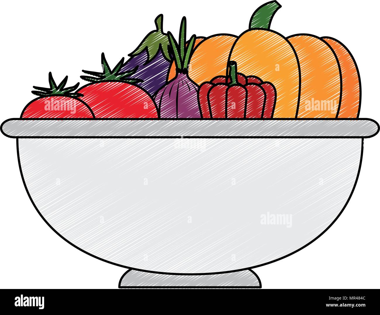 vegetables in kitchen bowl Stock Vector Image & Art - Alamy