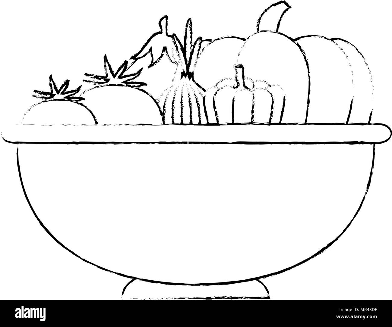 vegetables in kitchen bowl Stock Vector Image & Art - Alamy