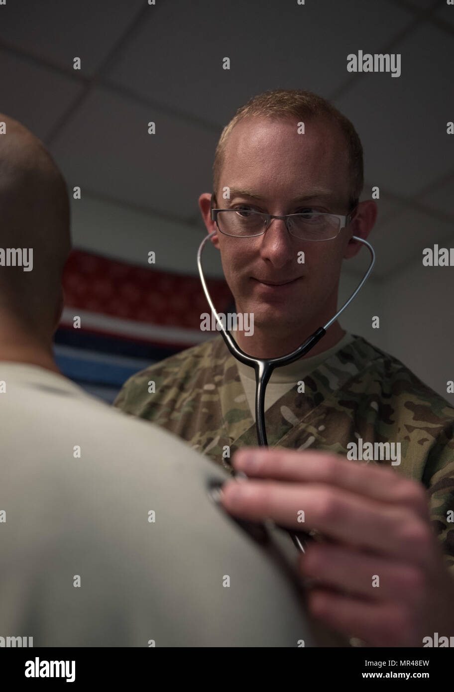U.S. Air Force Capt. James Dunham, an intensive care ward nurse at ...