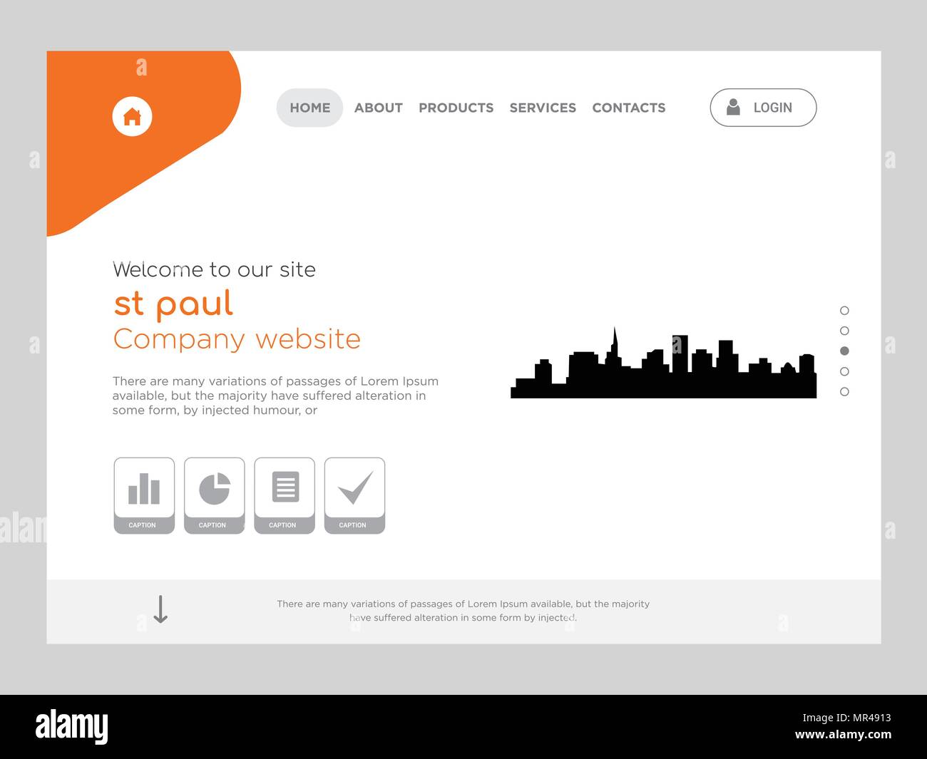 Quality One Page st paul Website Template Vector Eps, Modern Web Design ...