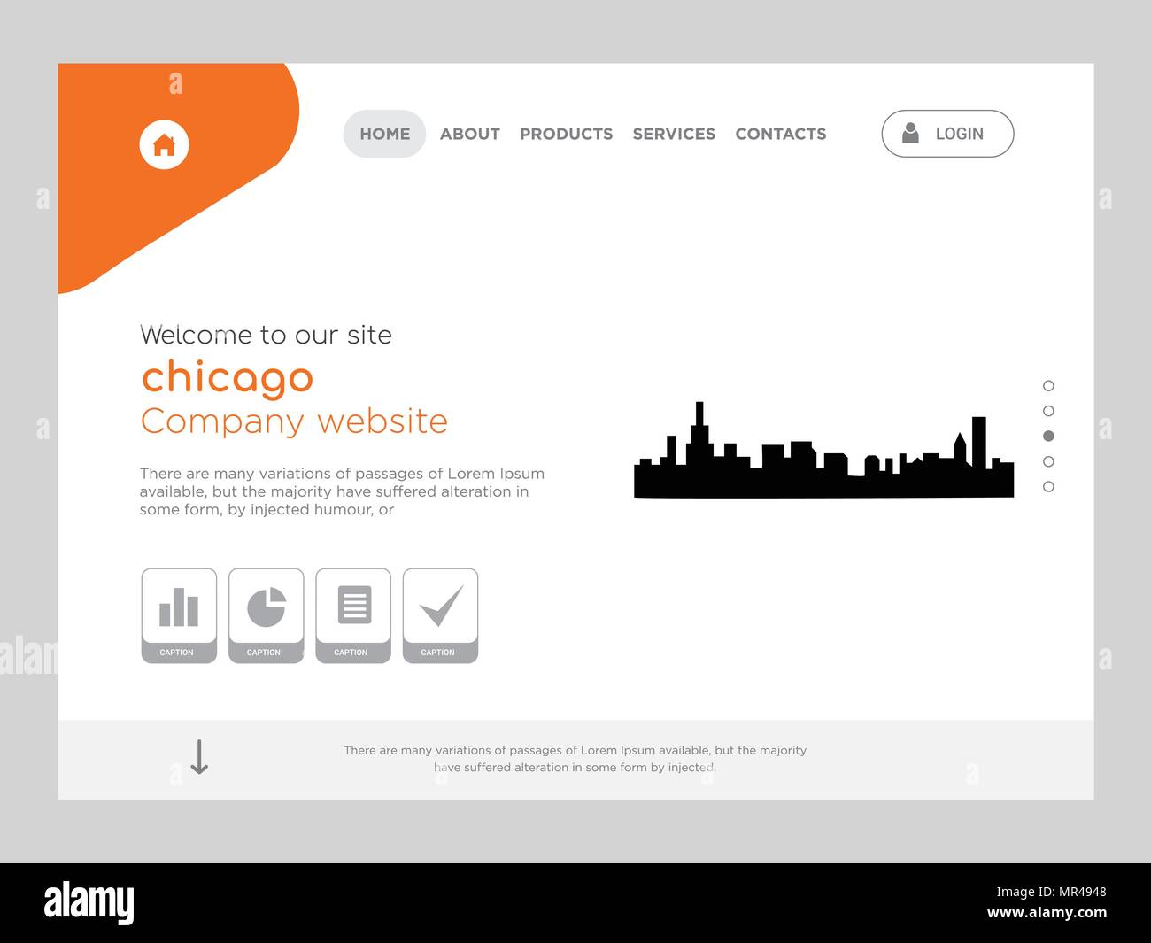 Quality One Page chicago Website Template Vector Eps, Modern Web Design ...