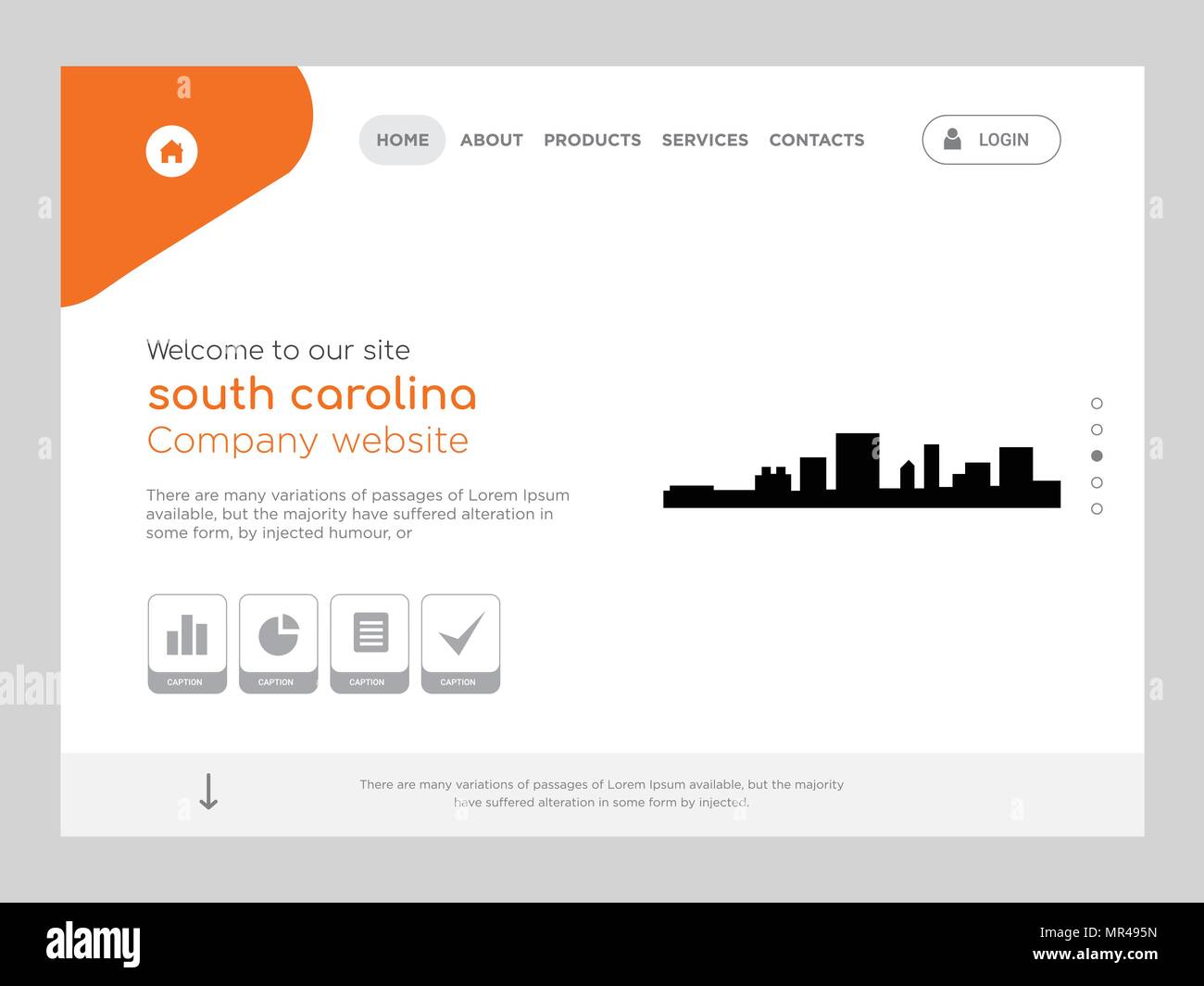 Quality One Page south carolina Website Template Vector Eps, Modern Web ...
