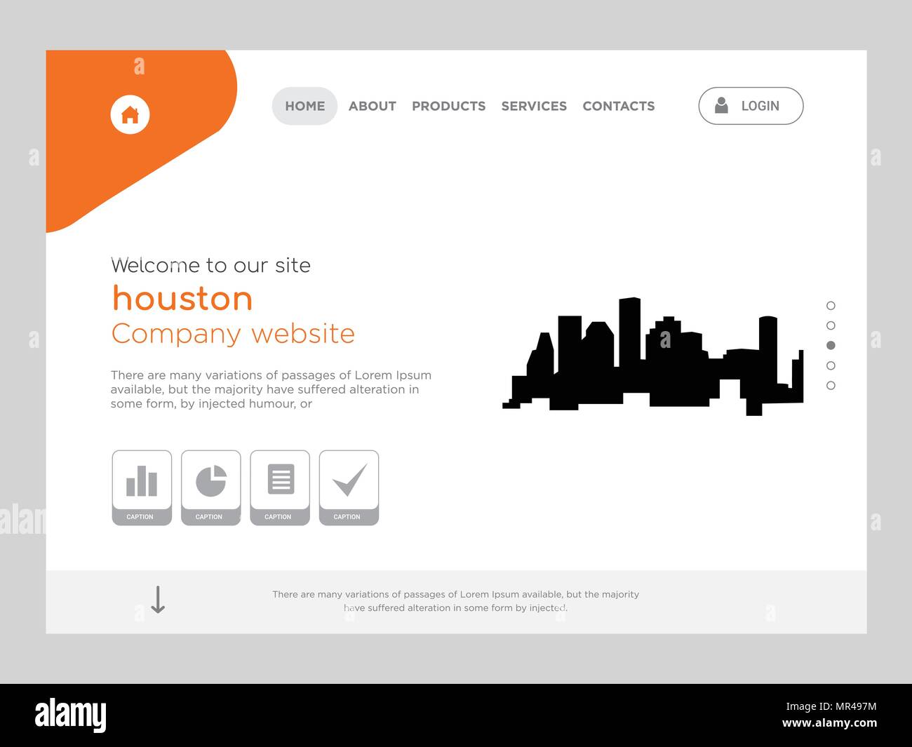 Quality One Page houston Website Template Vector Eps, Modern Web Design ...