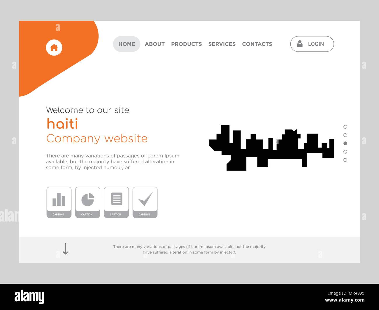 Quality One Page haiti Website Template Vector Eps, Modern Web Design ...