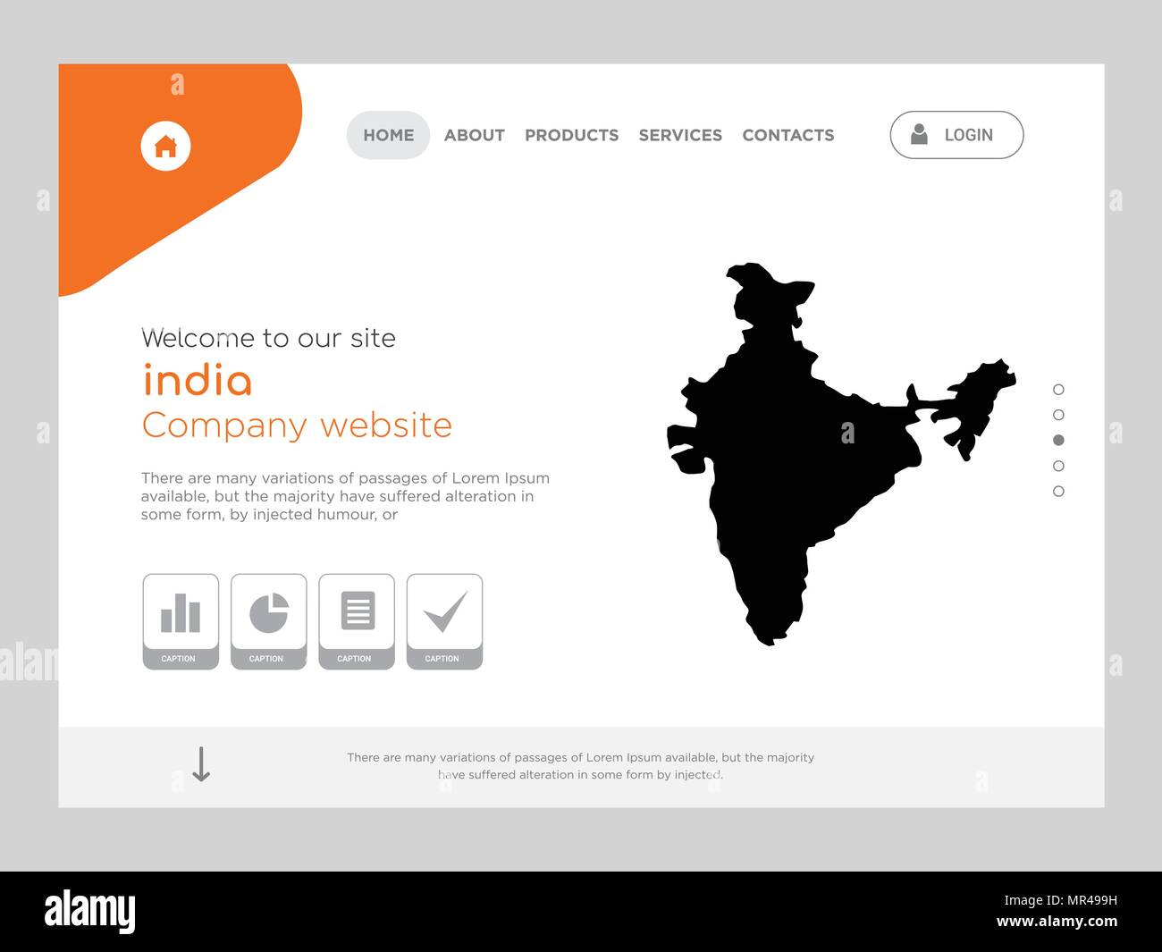 Quality One Page india Website Template Vector Eps, Modern Web Design ...