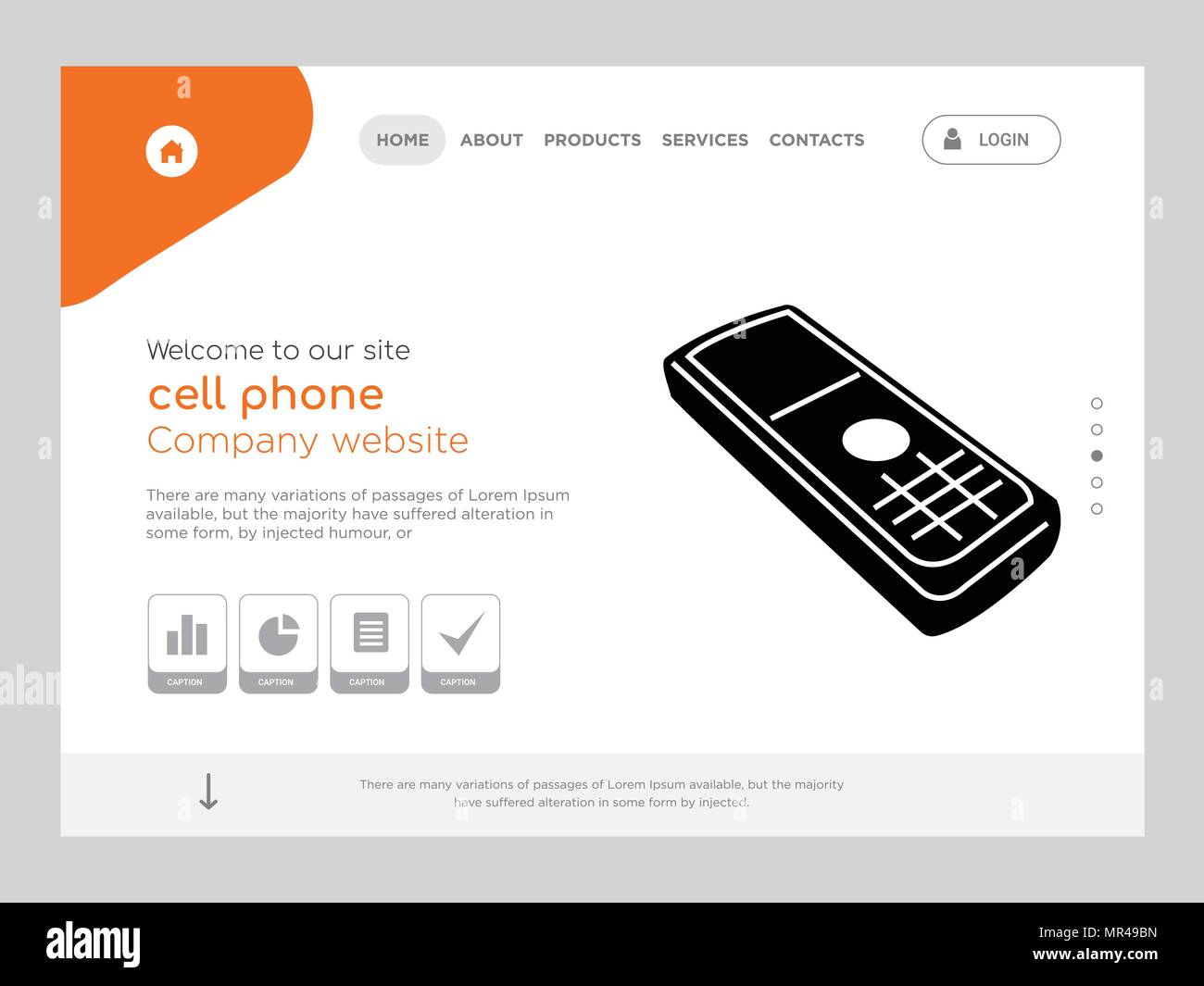 Quality One Page cell phone Website Template Vector Eps, Modern Web ...