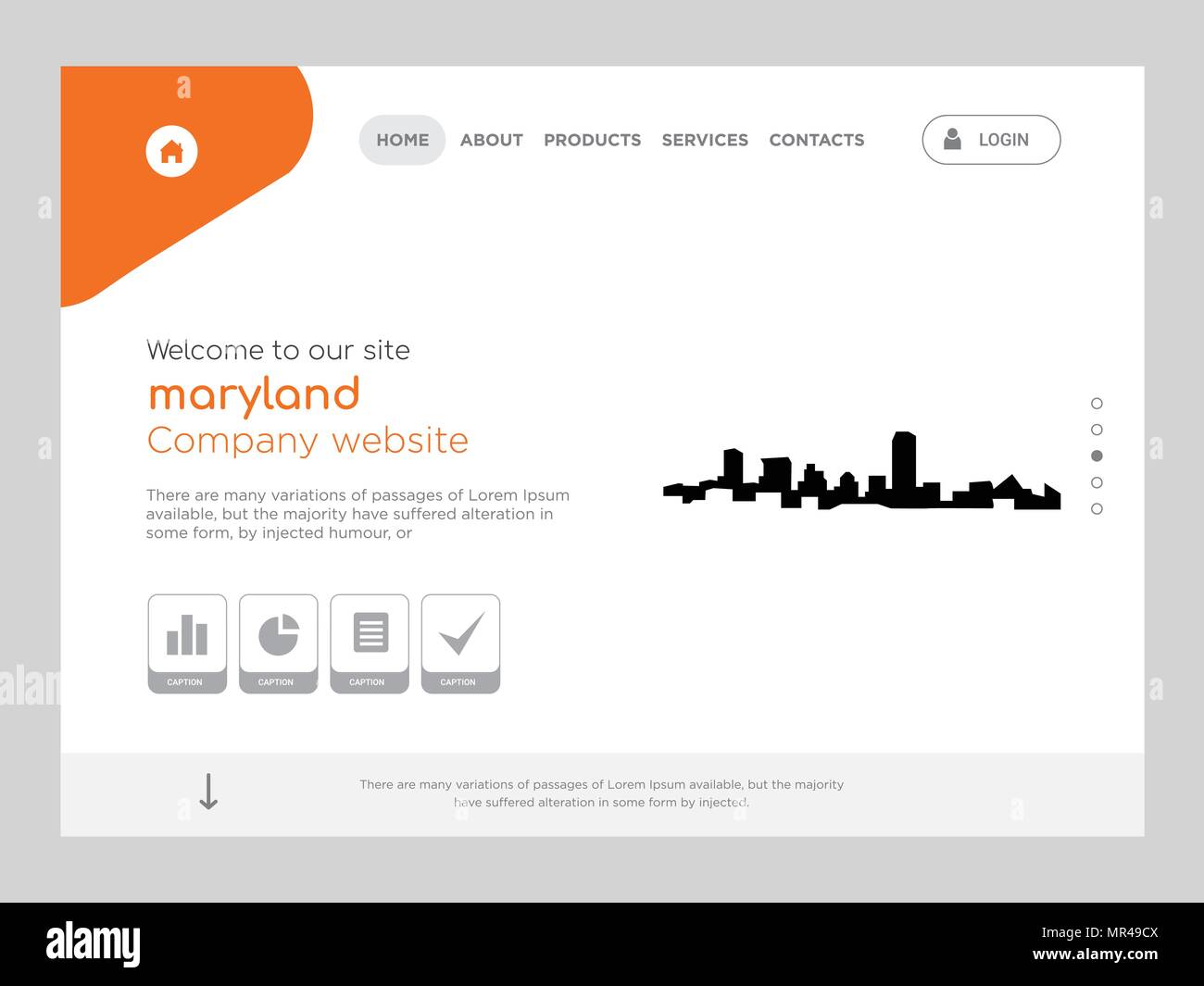 Quality One Page maryland Website Template Vector Eps, Modern Web ...
