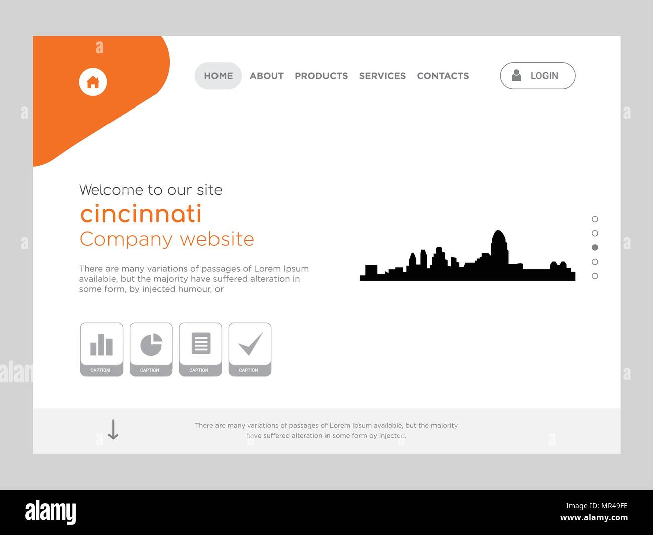 Quality One Page cincinnati Website Template Vector Eps, Modern Web ...