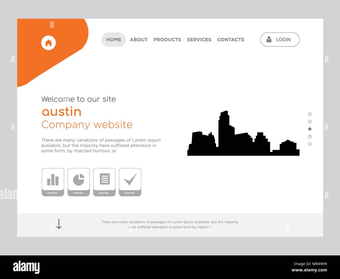 Quality One Page austin Website Template Vector Eps, Modern Web Design ...
