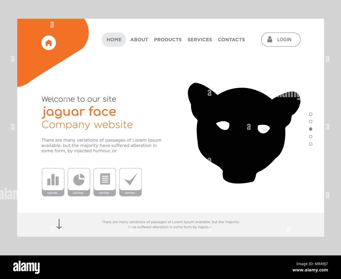 Quality One Page jaguar face Website Template Vector Eps, Modern Web ...