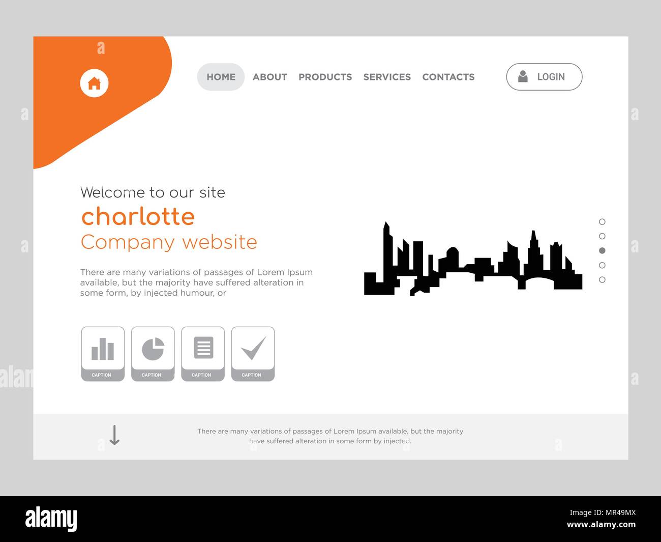 Quality One Page charlotte Website Template Vector Eps, Modern Web ...