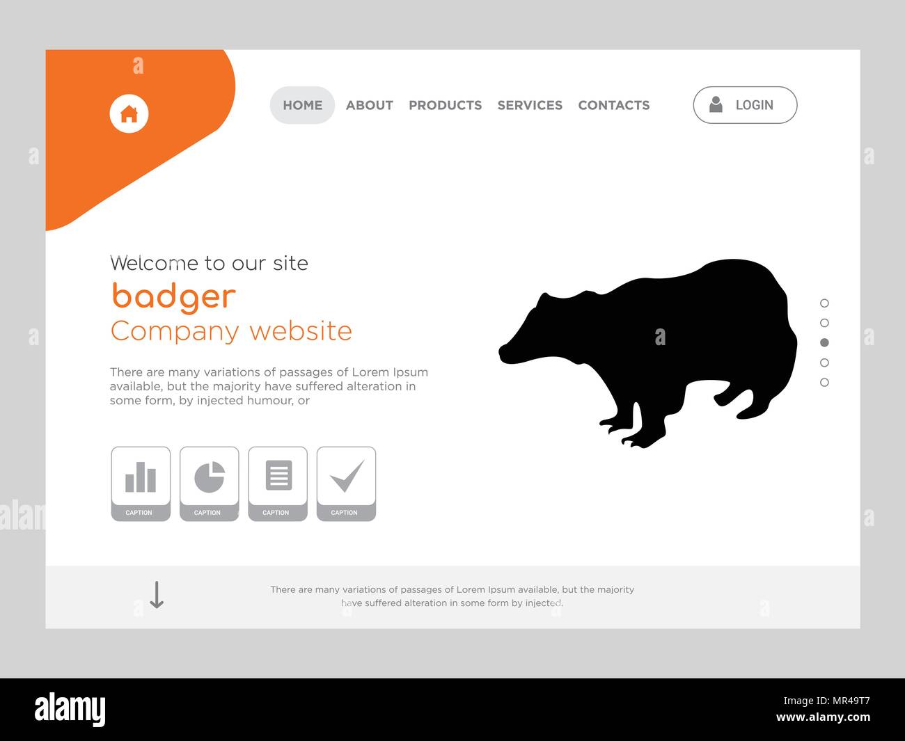 Quality One Page badger Website Template Vector Eps, Modern Web Design ...