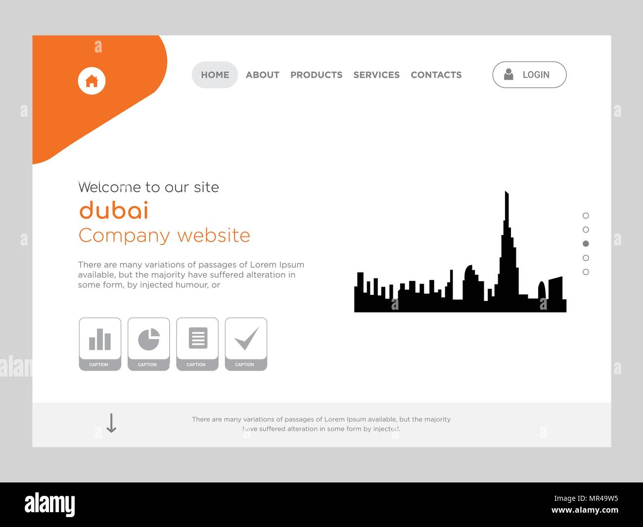 Quality One Page dubai Website Template Vector Eps, Modern Web Design ...