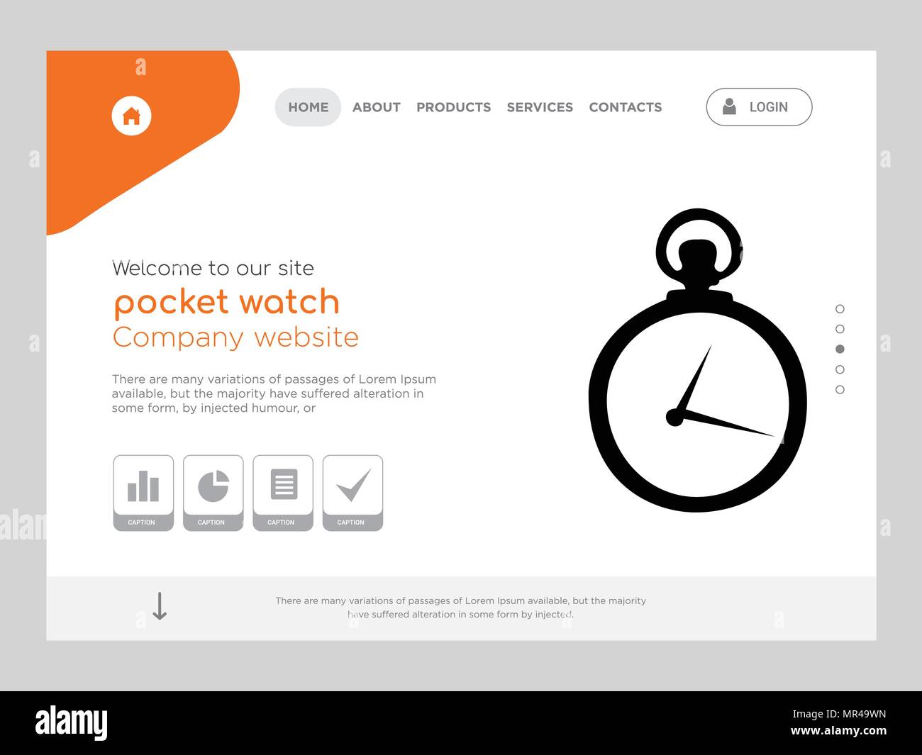 Quality One Page pocket watch Website Template Vector Eps, Modern Web ...